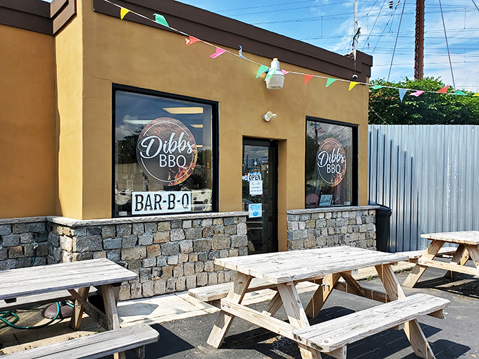 The chalkboard menu and wood-paneled counter create that perfect "you've discovered something special" vibe that makes food taste even better. 