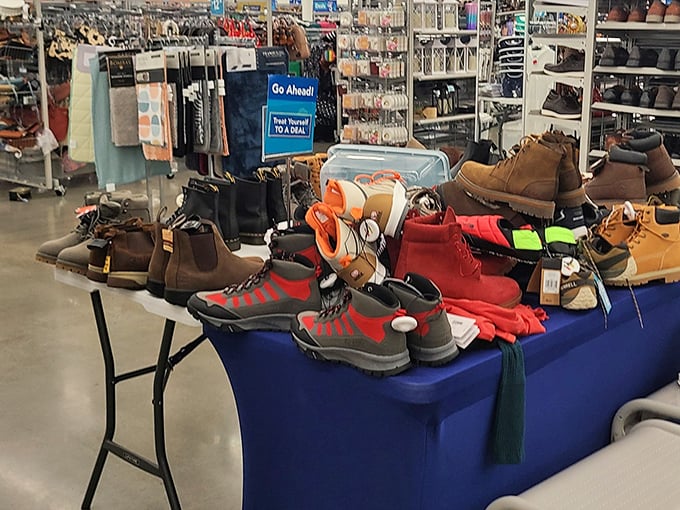 Boot bonanza! Like a dating app for feet&mdash;swipe right on unexpected footwear finds without the financial commitment.