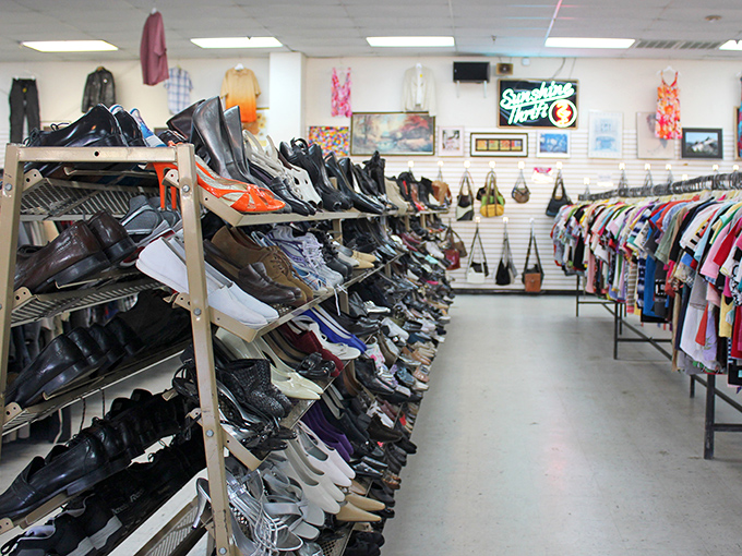 Shoe department philosophy: someone else's "what was I thinking?" purchase becomes your perfect fit. From practical flats to statement heels, footwear finds its second stride here.