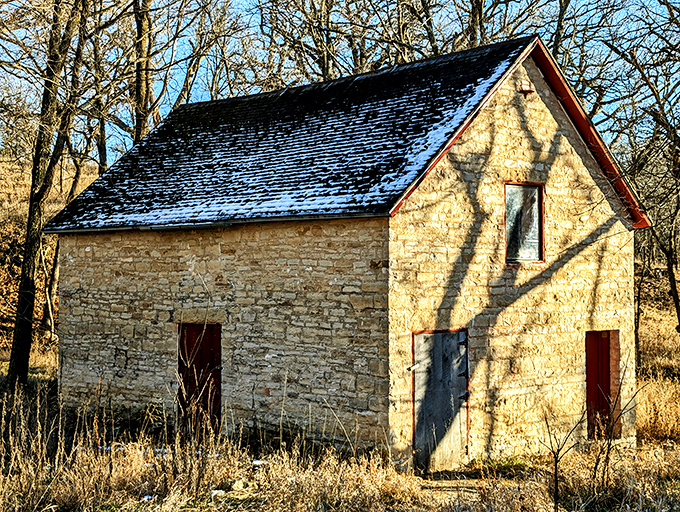 This limestone homestead has stories etched in every stone. If walls could talk, they'd probably complain about the weather.