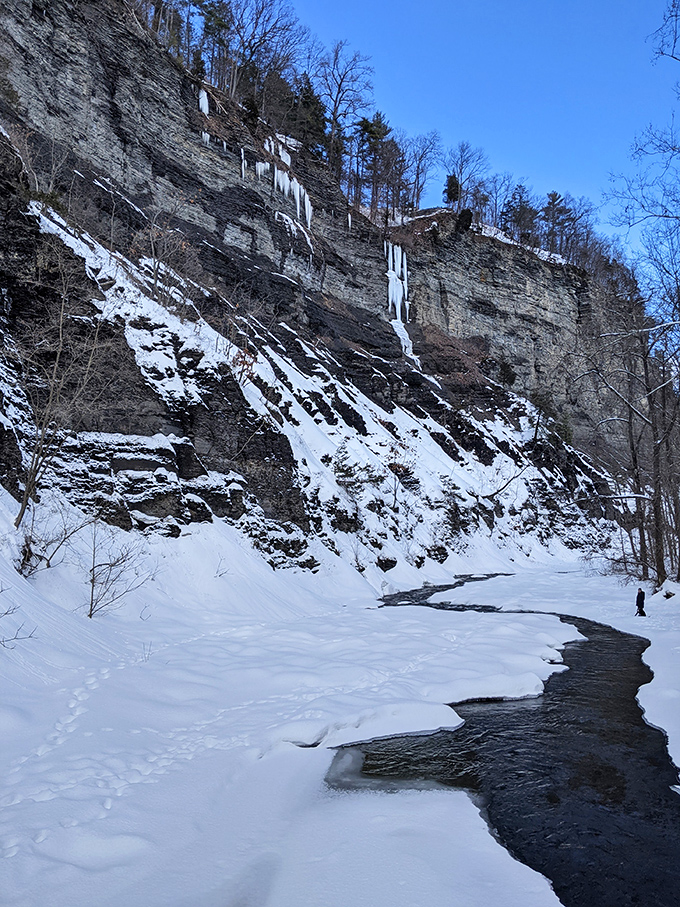 Winter transforms the gorge into a scene from "Frozen"&mdash;minus the singing snowman, but with spectacular ice formations that would make Elsa jealous.