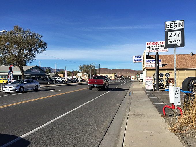 Fernley's main street reflects its practical values – a community where working-class affordability hasn't been priced out of existence.