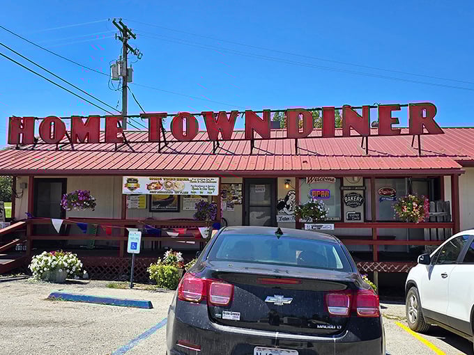 Home Town Diner's big red rooftop letters announce comfort food headquarters before you've even parked your car.