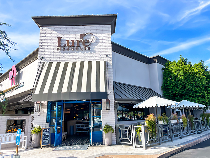 Lure's clean lines and crisp white brick create the perfect setting for seafood sophistication with Scottsdale flair.