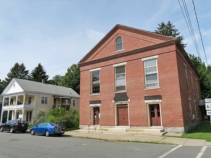 Montague's converted mill buildings along the Connecticut River blend industrial heritage with artistic renaissance.