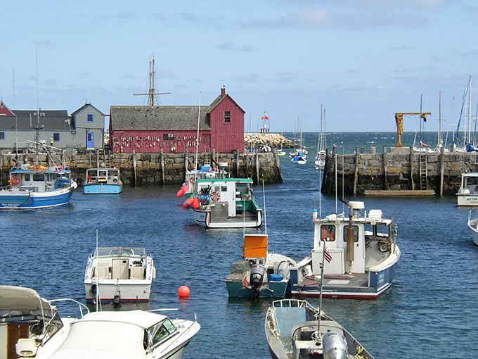 Rockport's harbor filled with working boats – not just pretty pictures, but the lifeblood of this fishing community.