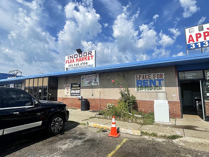 Tireman Flea Market's no-nonsense exterior hides a treasure trove within. Urban archaeology at its finest&mdash;minus the digging!