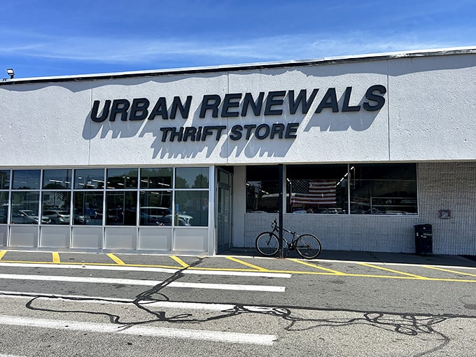 Urban Renewals' straightforward signage belies the wonderland of bargains waiting just beyond those doors.