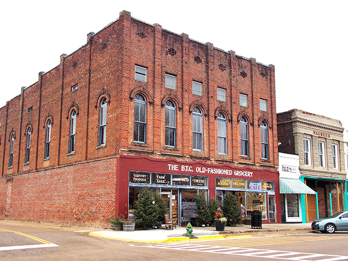 Water Valley's brick buildings stand shoulder to shoulder, housing new businesses with old-fashioned customer service.