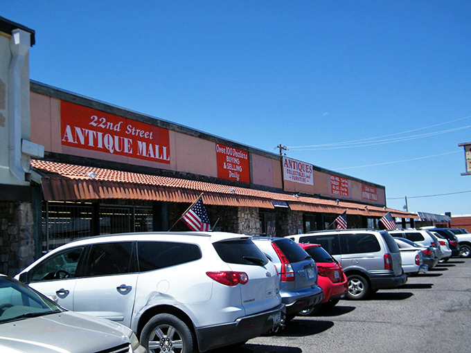 That pristine orange Mini Cooper is the perfect vintage mascot for Main Street Antique Mall. Some treasures are parked outside, but most await within!