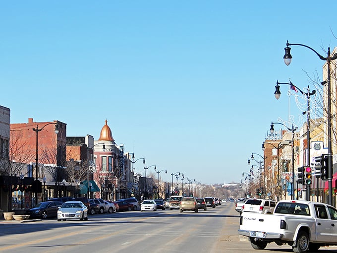 Historic buildings line Arkansas City's inviting main street, creating a picturesque setting for remarkably affordable retirement living.