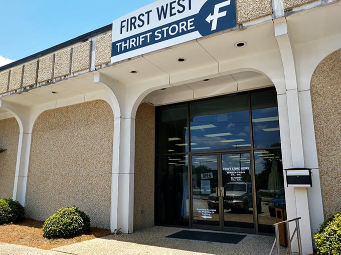 The clean lines and arched entrances invite you into a community-powered treasure trove of second-chance wonders.