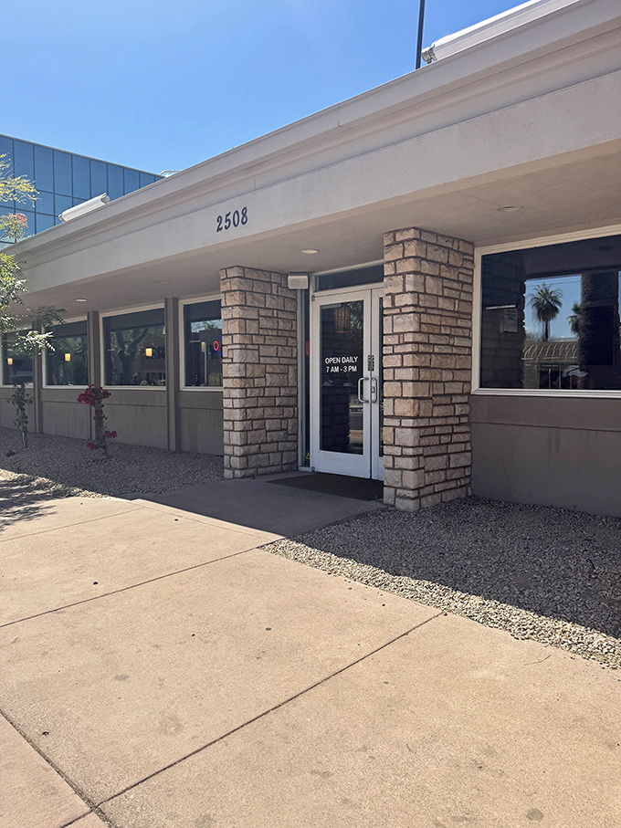 The modern-meets-classic exterior of Hope's Brunch House hints at their perfect balance of traditional comfort and contemporary flair.