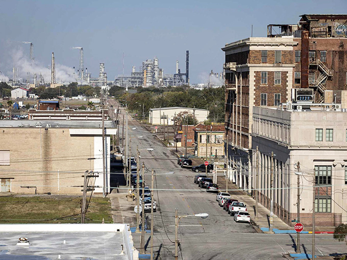 The no-nonsense storefronts of Port Arthur's downtown tell the story of a resilient community that values substance over style.