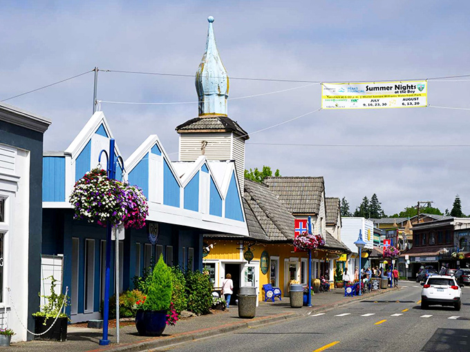 Poulsbo: Cheerful storefronts invite exploration along Liberty Bay, where Norwegian heritage infuses every corner of this waterfront village.