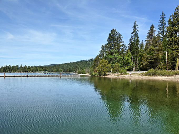 Beach day, Idaho style! Priest Lake's pristine shores and mountain backdrop make coastal beaches seem downright ordinary.