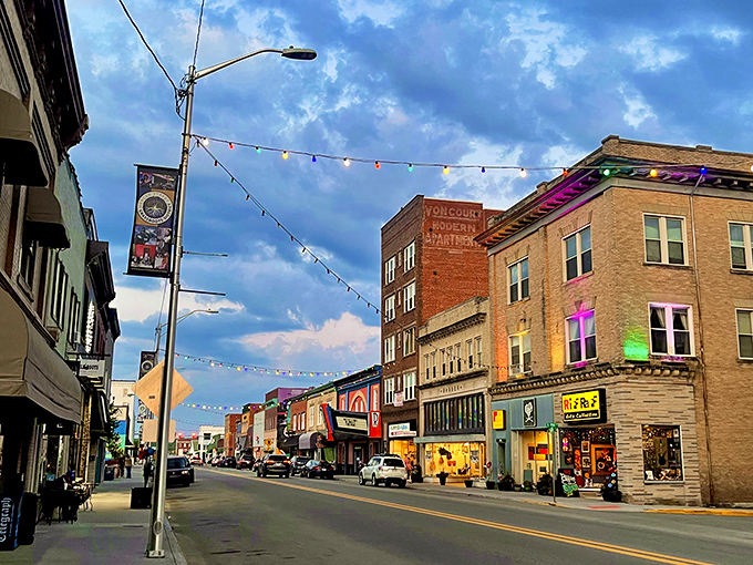 String lights twinkle above Princeton's main street, where evenings out won't force you to check your bank balance first.