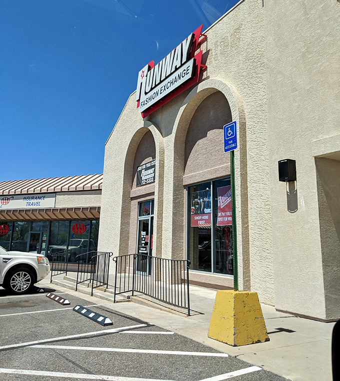 Sunshine splashes across Runway's entrance &ndash; the perfect backdrop for a day of fashion treasure hunting.