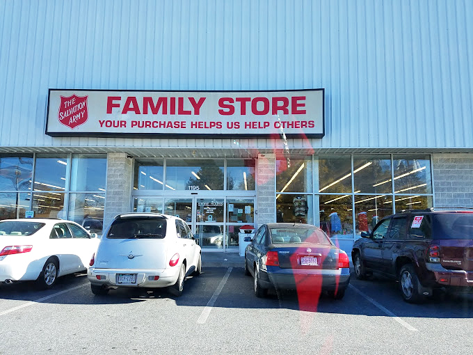 Cars crowd the lot at this Salvation Army &ndash; savvy shoppers know the early bird gets the vintage worm.