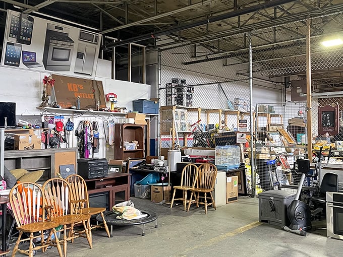 Inside Tireman, every booth tells a different story. This one looks like what would happen if your eccentric uncle decided to downsize!