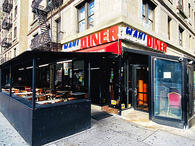 The corner location of WaHi Diner offers a bright spot in the urban landscape &ndash; a 24-hour oasis of eggs and coffee.