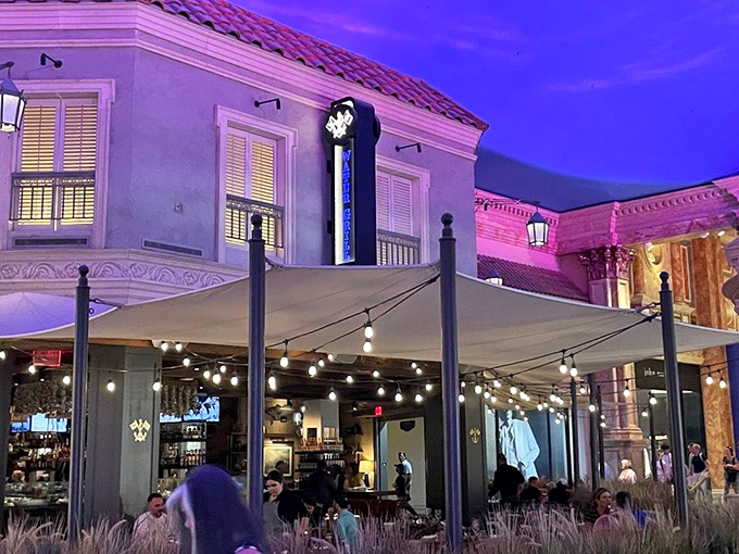 As twilight falls, Water Grill transforms into the seafood sanctuary you didn't know Vegas needed but can't live without.