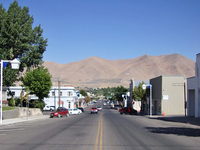 The mountains beyond Winnemucca create a stunning backdrop for a Main Street that's changed only slightly in decades.
