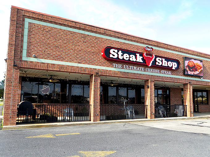 Pete's brick facade proudly announces its mission: "The Ultimate Cheese Steak." No fancy frills needed when you're delivering on a promise this delicious. 