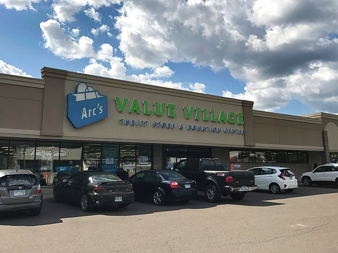 Arc's Value Village stands proud in Richfield, its blue and green signage a beacon for treasure hunters seeking both bargains and purpose in their shopping adventures.