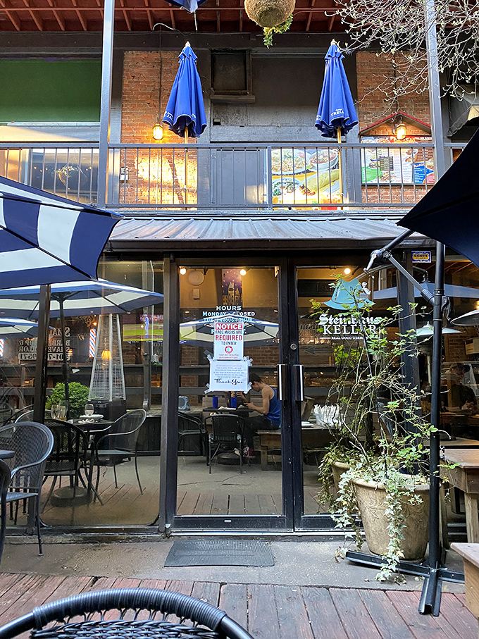 The entrance to culinary paradise isn't pearly gates, but a humble staircase leading to this underground German oasis in Hot Springs.