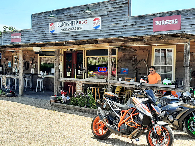 The weathered wooden exterior of Blacksheep BBQ isn't trying to impress anyone&mdash;until that hickory aroma hits you and changes everything.