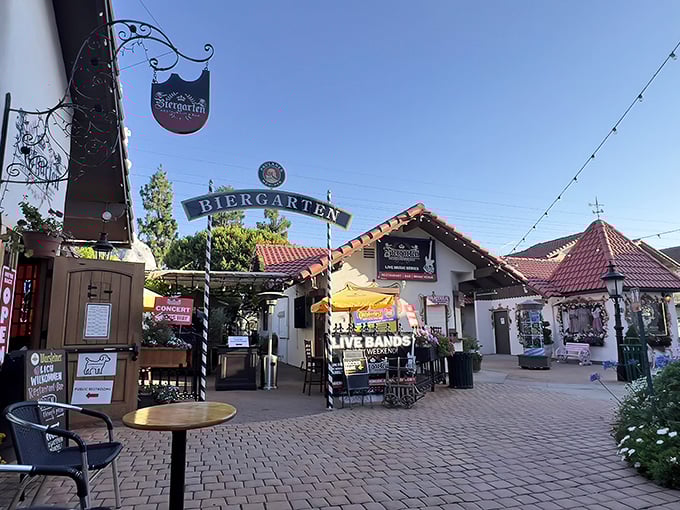 A slice of Bavaria hiding in plain sight. The classic German-style architecture of Old World's exterior promises authentic delights within those wooden doors.
