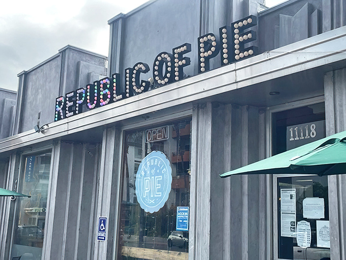 The marquee lights of Republic of Pie announce its presence like a Broadway show that happens to serve dessert. A slice of mid-century charm in modern NoHo.