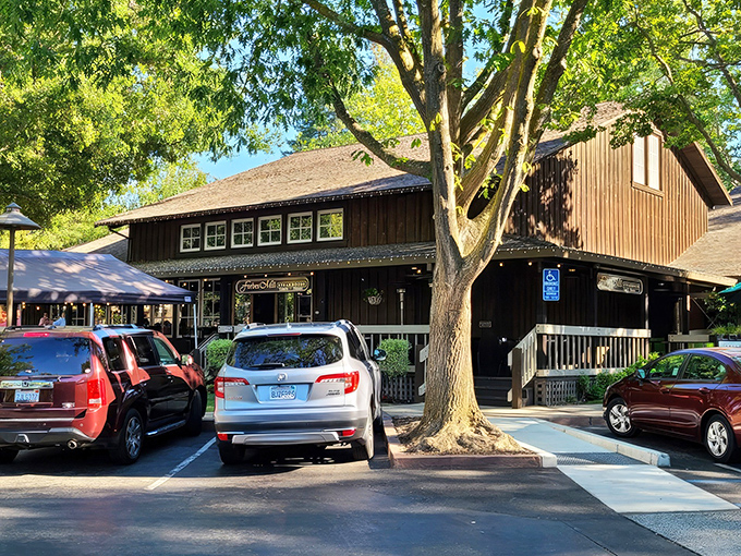 The rustic charm of Forbes Mill's exterior belies the culinary sophistication waiting inside. Those twinkling lights aren't just decoration&mdash;they're a beacon for steak lovers.