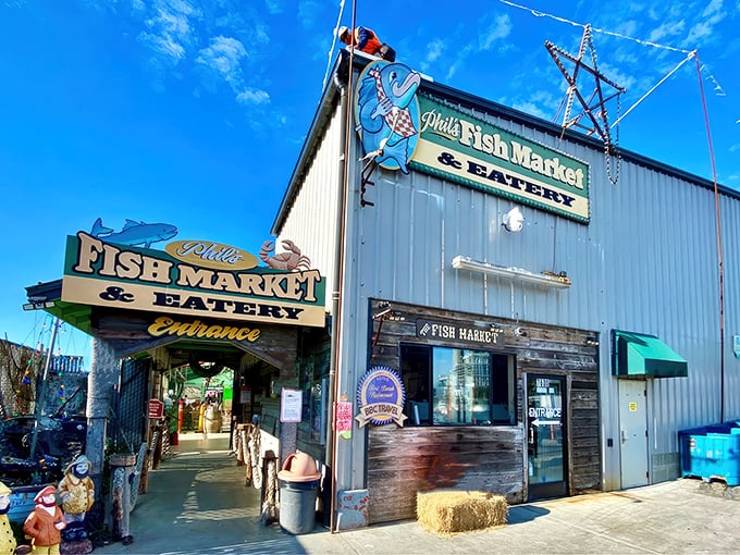 The unassuming exterior of Phil's Fish Market belies the seafood treasures within. Like finding a pearl in an oyster, this place delivers big flavors in a humble package.
