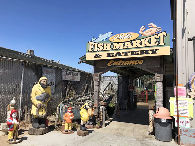 The unassuming exterior of Phil's Fish Market belies the culinary treasures within. Like finding a pearl in an oyster, the discovery is half the fun.