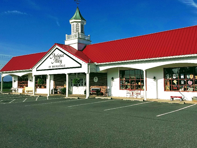 The church-like cupola and bright red roof make Antique Alley impossible to miss&mdash;like a cathedral where the religion is vintage treasures and bargain hunting.