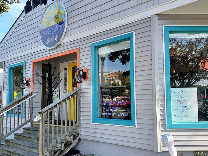 That bright yellow door isn't just welcoming visitors &ndash; it's practically begging you to come discover breakfast magic.