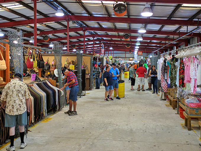 The cheerful yellow and red office facade welcomes treasure hunters like a ticket booth to retail Disneyland. Weekend adventures start here!
