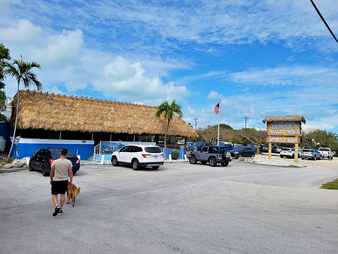 The thatched roof and blue ramp welcome you like an old friend. This is Florida Keys authenticity at its finest&mdash;no pretense, just promises of great food ahead.