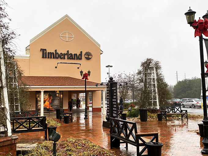 The elegant storefront beckons with promises of discounted luxury. Who knew saving money could look this sophisticated?