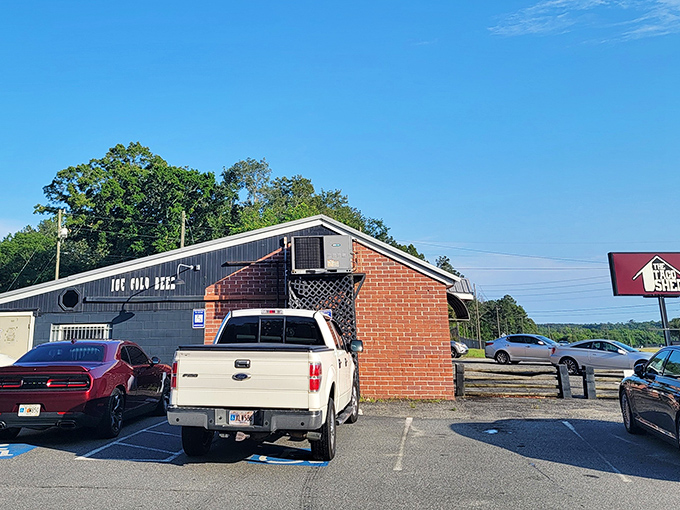 Not all heroes wear capes; some wear brick facades and metal roofs. The Taco Shed's humble exterior belies the flavor explosions waiting inside.