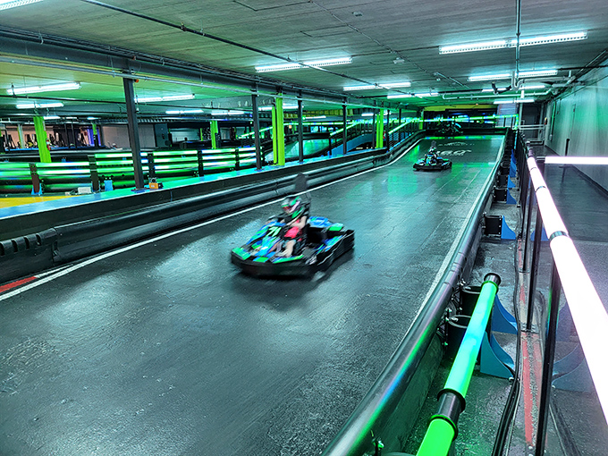 The iconic green "A" welcomes thrill-seekers to Andretti Indoor Karting & Games, where Marietta residents trade ordinary afternoons for extraordinary adventures. 