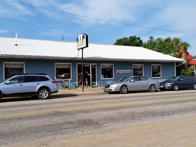 The unassuming blue exterior that houses culinary treasures worth a detour. Like most of Kansas's best-kept secrets, it's hiding in plain sight.