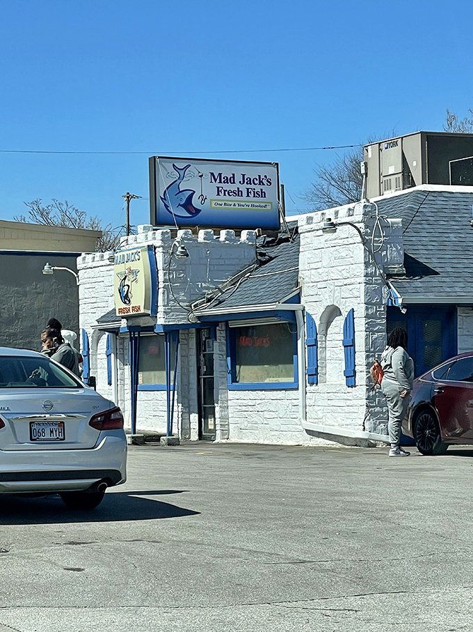 The little white building with blue trim might not look like much, but inside Mad Jack's Fresh Fish lies seafood nirvana that'll make you forget you're in Kansas.