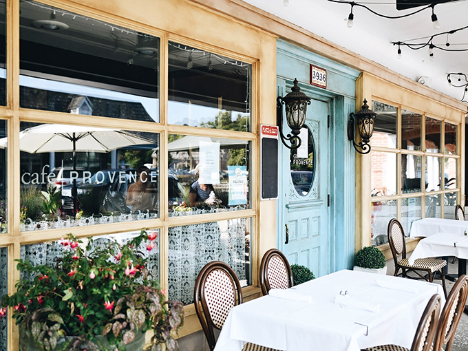 The blue door beckons like a portal to Provence &ndash; complete with charming bistro tables where you'll linger over lunch and contemplate quitting your job to become a French pastry chef.