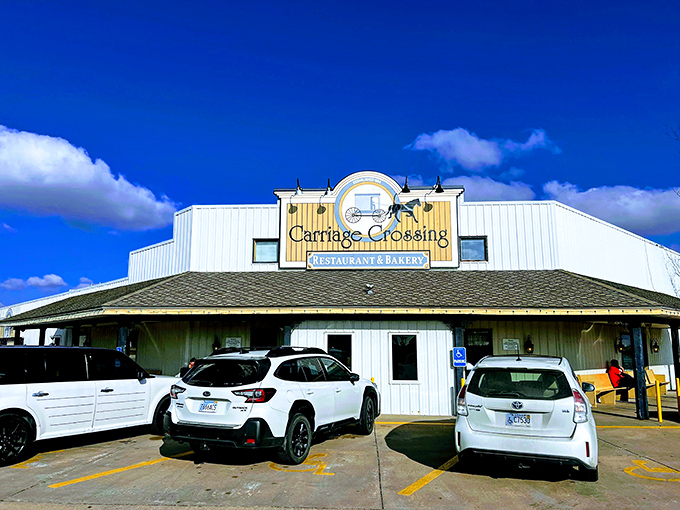 The unassuming exterior of Carriage Crossing belies the culinary treasures within. Like finding a Michelin star in a phone booth, this place proves appearances can be deliciously deceiving.