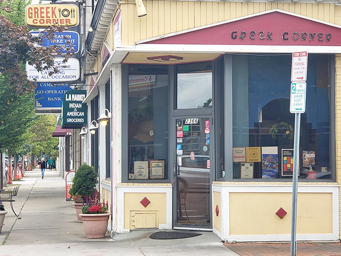 The unassuming yellow fa&ccedil;ade of Greek Corner stands like a beacon of Mediterranean promise on Massachusetts Avenue. Culinary treasures await inside!