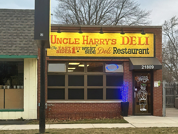 The bright yellow sign beckons like a lighthouse for the hungry, promising deli salvation on Harper Avenue in St. Clair Shores.