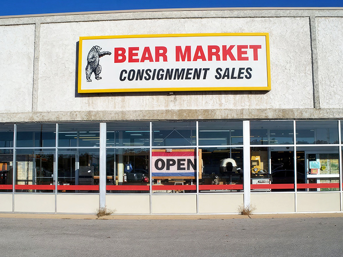 The unassuming storefront of Bear Market Consignment Sales belies the cavernous treasure cave waiting inside. One shopper's castoffs become another's newfound gems here.